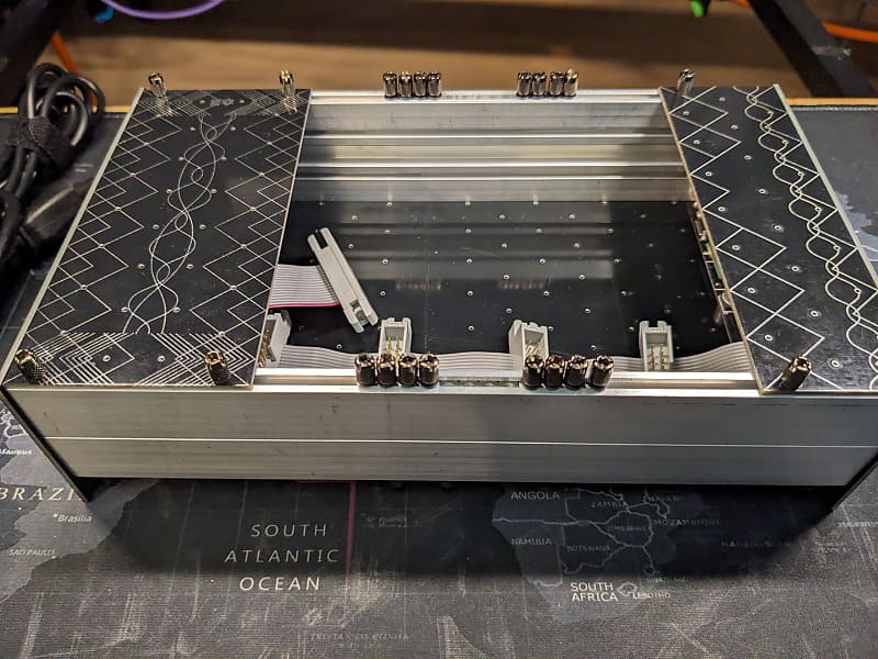 Synthrotek 44HP Powered Skiff Case, Knurlies, Flying Bus, PSU | Reverb