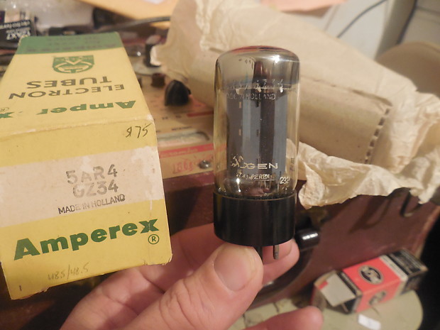 Rare premium 1962 Amperex Holland DD getter gz34 / 5ar4 | Reverb