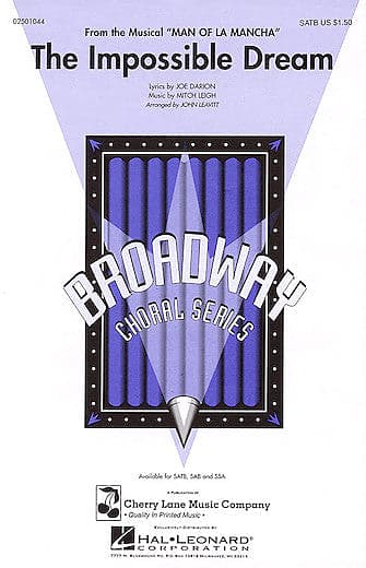 The Impossible Dream Satb Joe Darion | Reverb