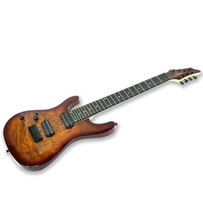 Left-handed 8 String Electric Guitar Maple Neck Burl poplar | Reverb