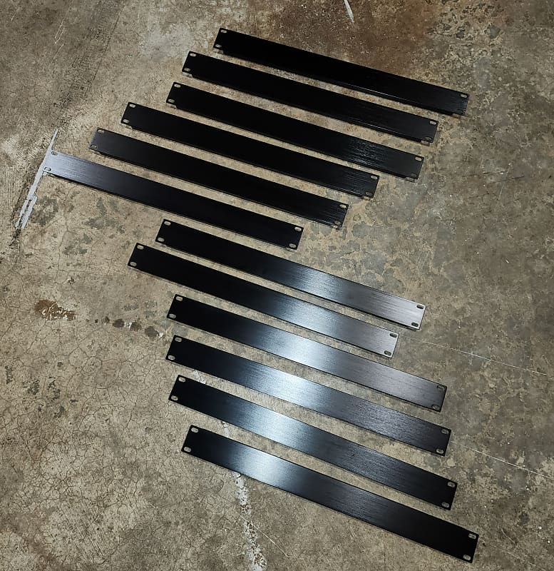 1U RACK PANEL ANODIZED BLACK ALUMINUM (SET OF 12) - NEW - | Reverb
