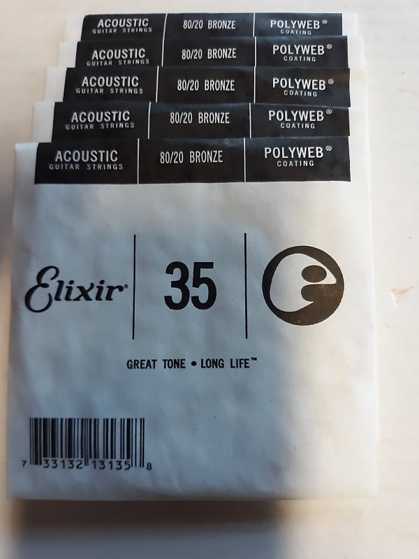 Elixir elixir 80/20 bronze polyweb .042 Qty 4 single | Reverb