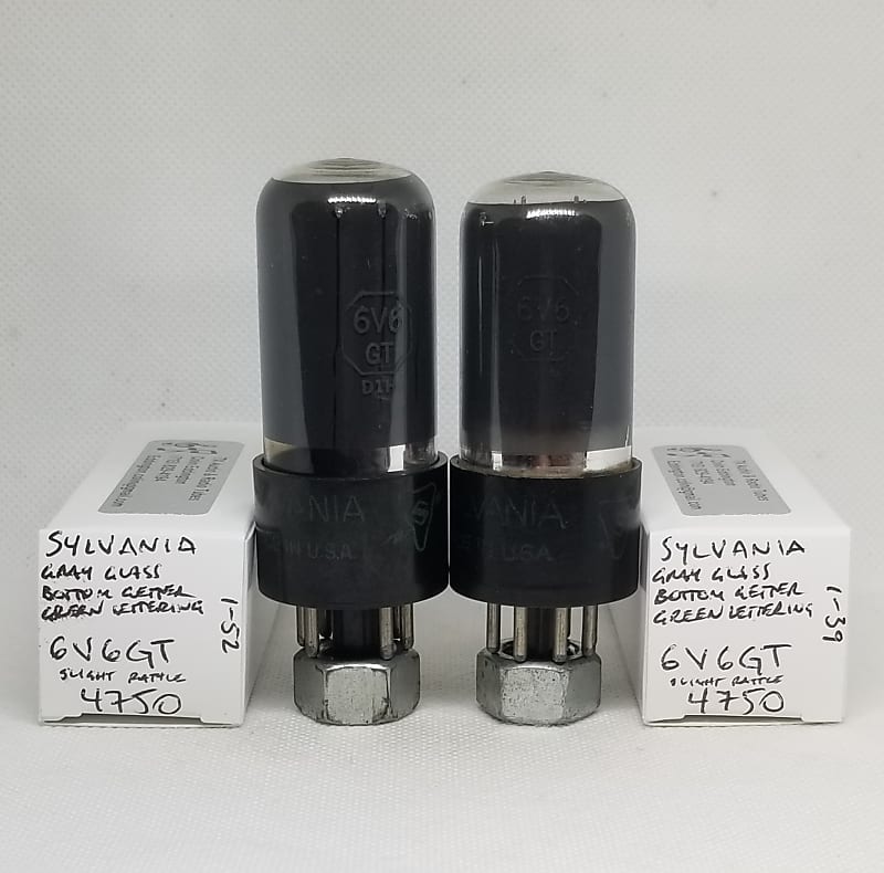 Sylvania 6V6GT Gray Glass Perfectly Matched Pair NOS 6V6 | Reverb