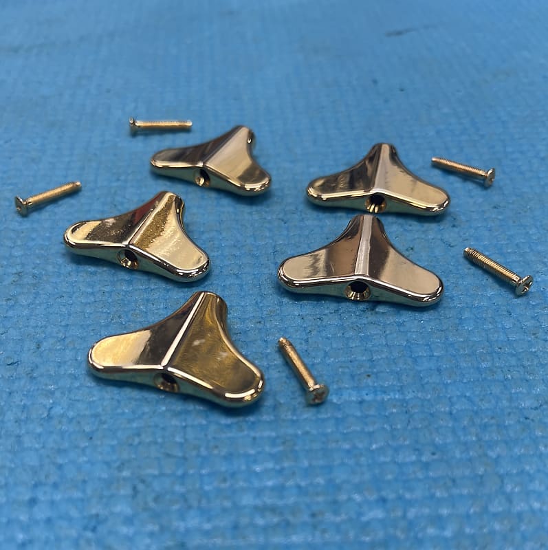 Set of 5 Gold Bass Tuning Buttons w/ Gold Screws 1¼" | Reverb