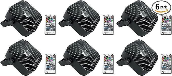 (6) Mini Rf1 V2 Black Rgbwa+Uv Dj/Party Led Wash Lights+4-Ch | Reverb