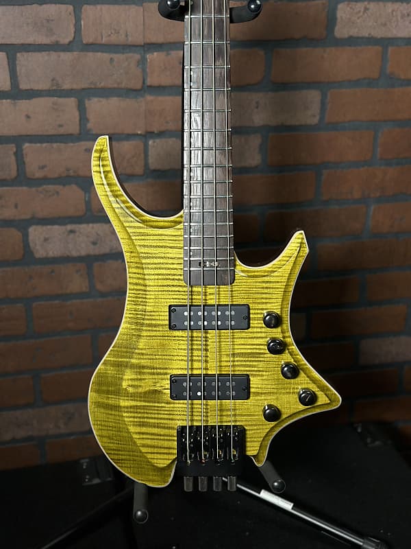 Woodcraft Electric FETI Headless 34" scale bass see through | Reverb