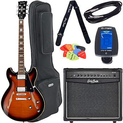 Harley Benton HB-35Plus Vintage Burst Bundle | Reverb