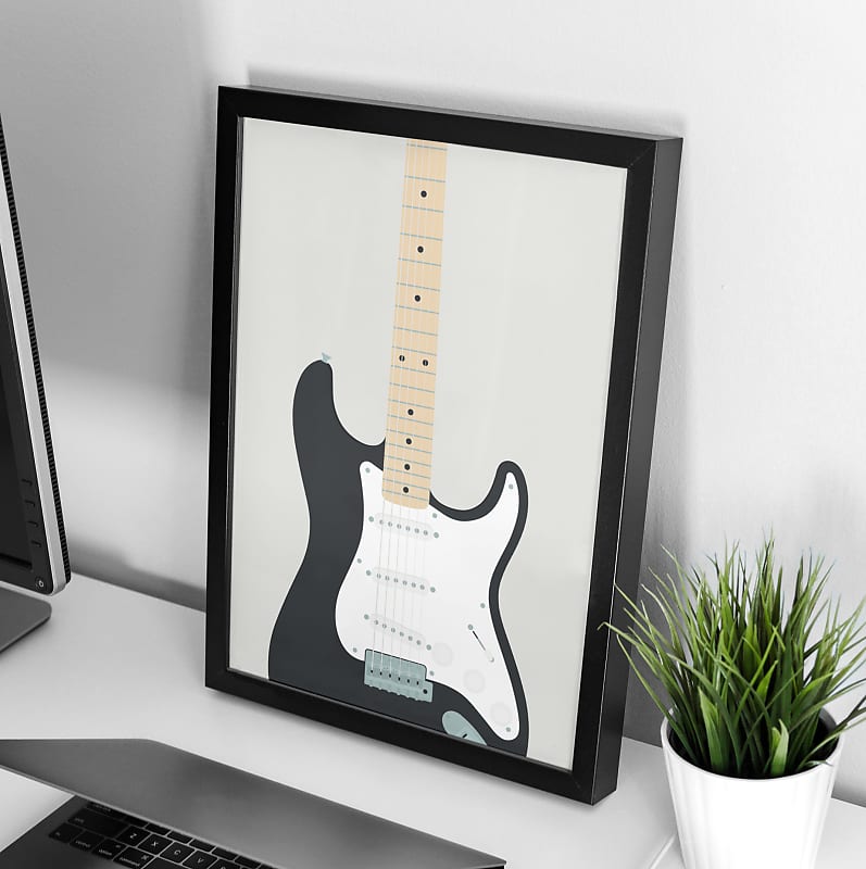 Stratocaster Guitar Print - Fender Electric Guitar Poster (A4 | Reverb