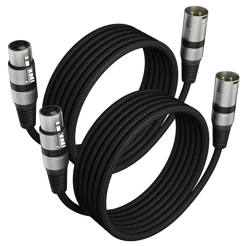 2 Pack 10FT XLR Cables, Noise Free and Long-Lasting Braided | Reverb