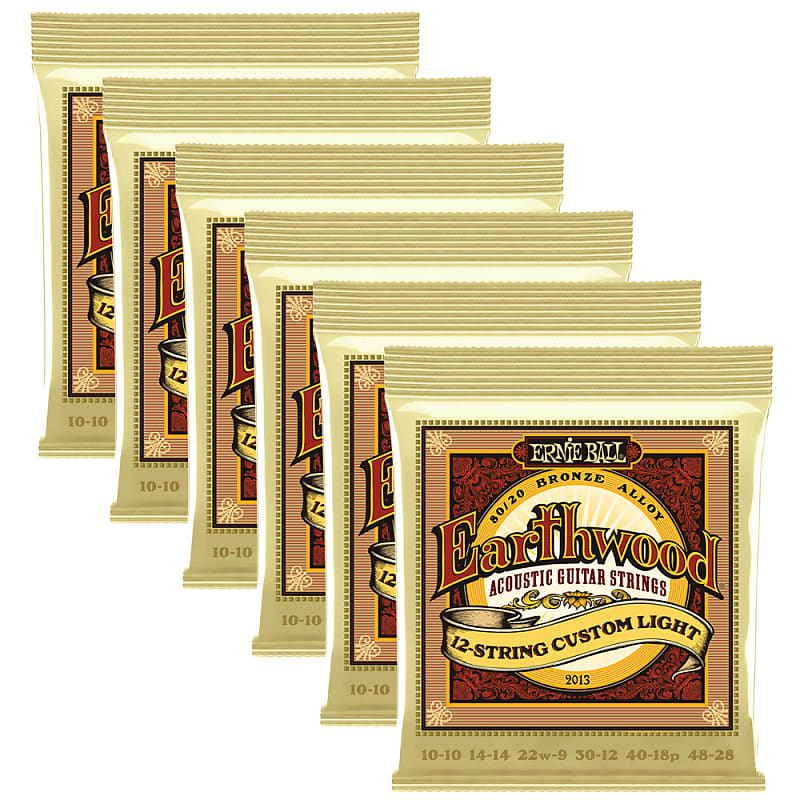 6-Pack Ernie Ball 2013 Earthwood 12-String 80/20 Acoustic | Reverb