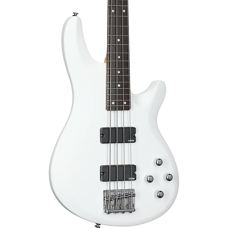 Schecter C-4 Deluxe Bass Guitar, Satin White | Reverb