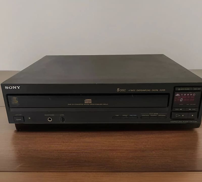Sony 5 Disk CD Changer CDP-C305 Compact Disc VTG 1990 - Black | Reverb