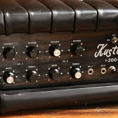 1960s Kustom 200 (Model K200B5) Amp Head Black Tuck & Roll | Reverb