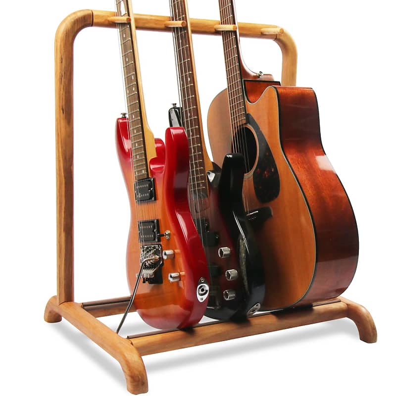 Multi Guitar Stand, 3 Guitar Holder Bass Wood Display Rack | Reverb