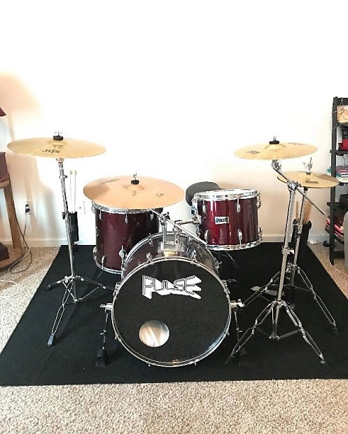 Pulse 4 Piece Acoustic Drum Set with Cymbals, Throne and More | Reverb