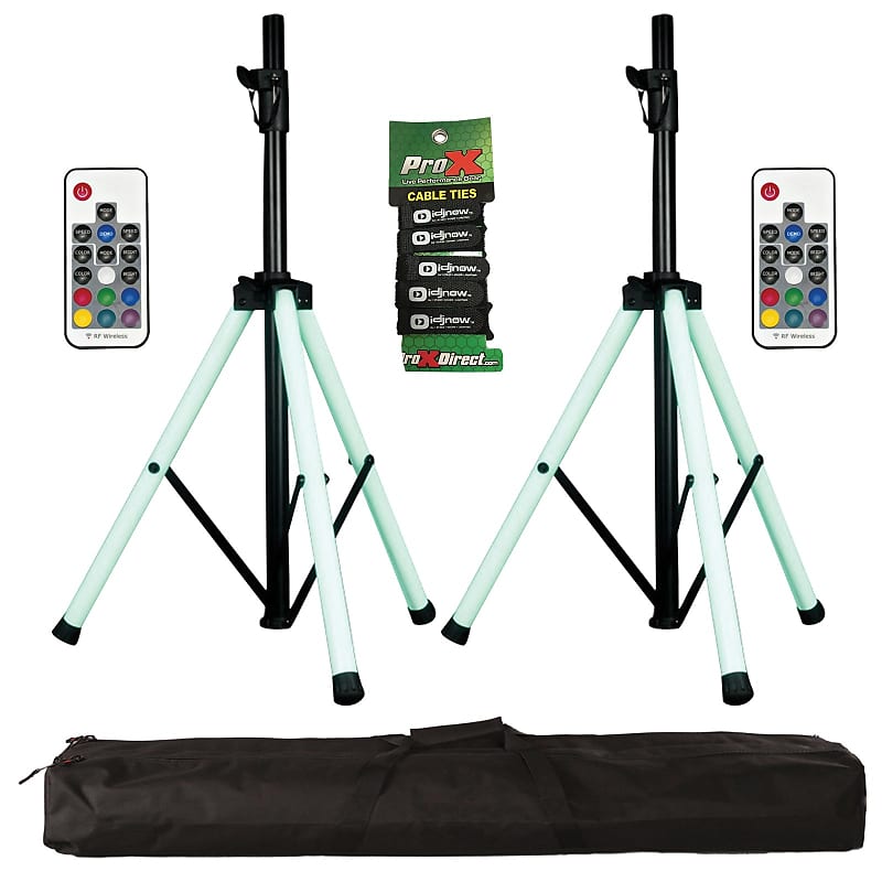 (2) ADJ CSL-100 Light Up Multi Color LED Speaker Stands | Reverb