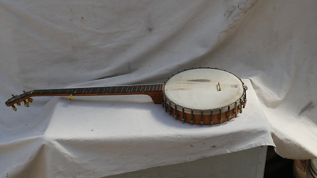 A.A. Farland Wood Rim Open Back Banjo Brown | Reverb