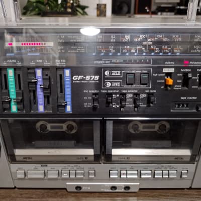 Sharp sharp gf-575 big ghetto blaster boombox. dual tape | Reverb