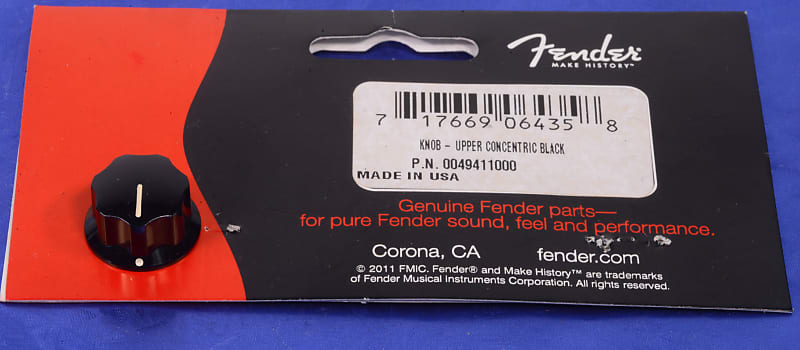 Fender Black Upper Concentric Knob 0049411000 | Reverb