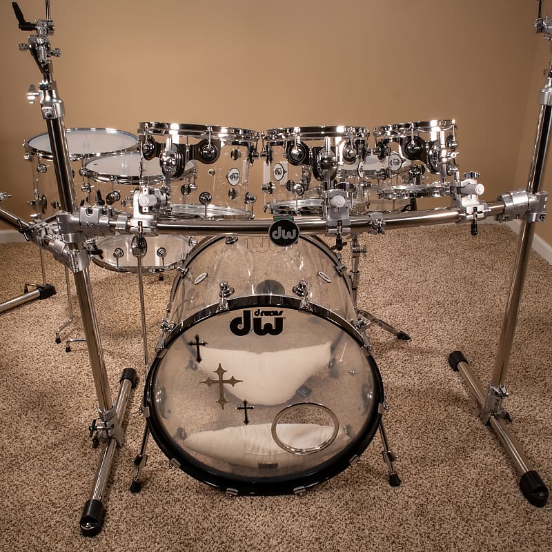 DW Design Series Acrylic 7 Piece Drum Set with DW 9000 Rack | Reverb