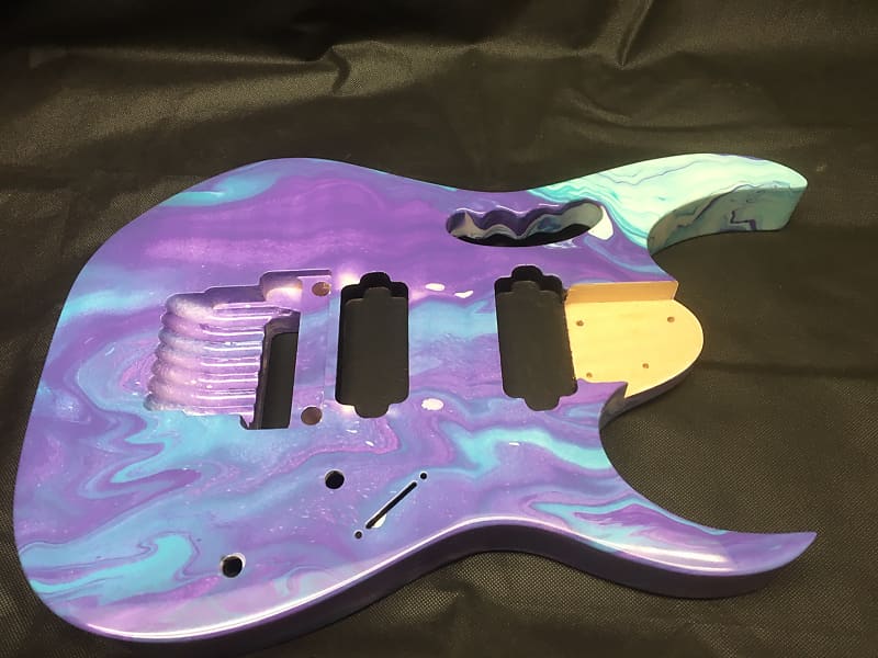 Swirled Jem style guitar body, 7 string - RB070 | Reverb