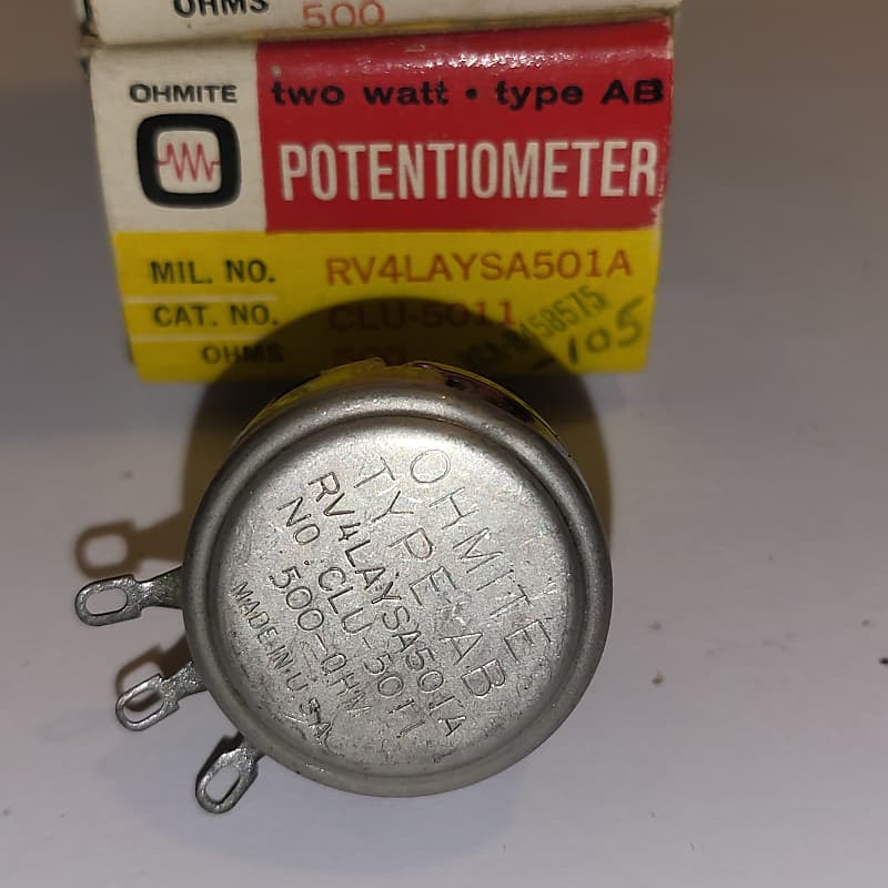 Ohmite CLU - 5011 Two Watt Potentiometer Type AB 500 ohm NOS | Reverb