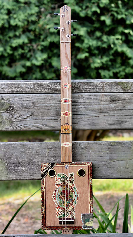 Cigar Box Guitar 4-String My Father's Cigars Box Fretless | Reverb