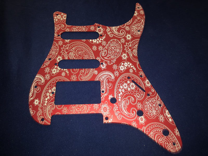 Red Floral anodized stratocaster pickguard | Reverb