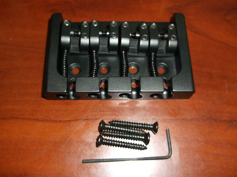 Hipshot 4-String A Style Brass Bass Bridge, BLACK, .656" | Reverb