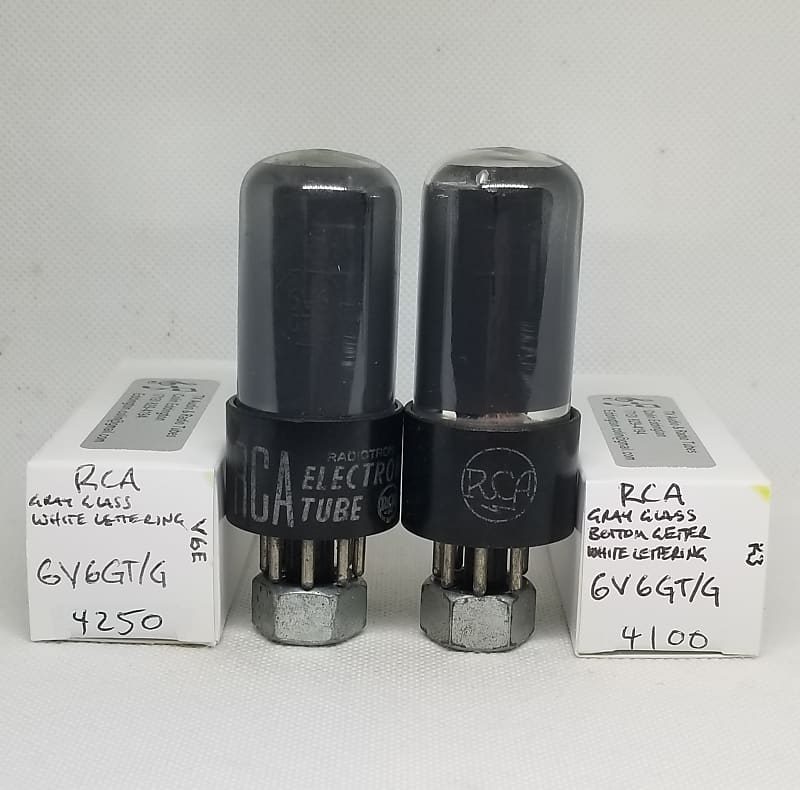 RCA 6V6GT/G Gray Glass Matched Pair (3.5%) NOS 6V6 6V6GT | Reverb