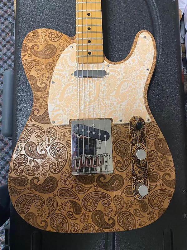 Telecaster Body Laser Etched Paisley 2 piece Alder Satin | Reverb