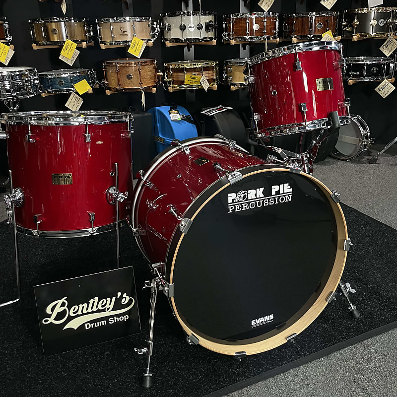 Pork Pie Percussion USA Custom 13/18/22" Drum Kit Set in Red | Reverb
