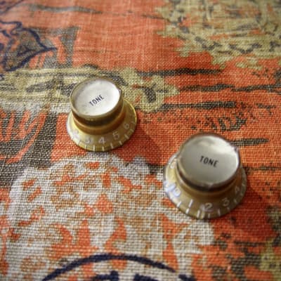 (2) 1962-1966 Gibson Tone Knobs Gold Reflector Style Tone | Reverb