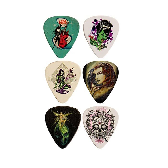 Alchemy Guitar Picks, Medium Gauge, 6 Picks, Goth Girl | Reverb