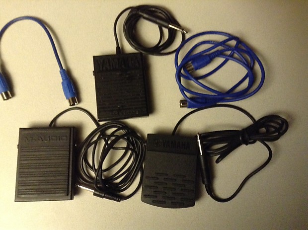 Yamaha M Audio sustain pedals and midi cables | Reverb