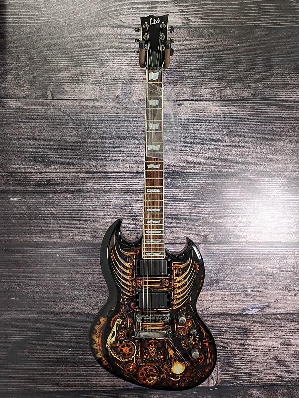 ESP LTD Viper CZ Zombie Clockwork Signature W/Case Electric | Reverb