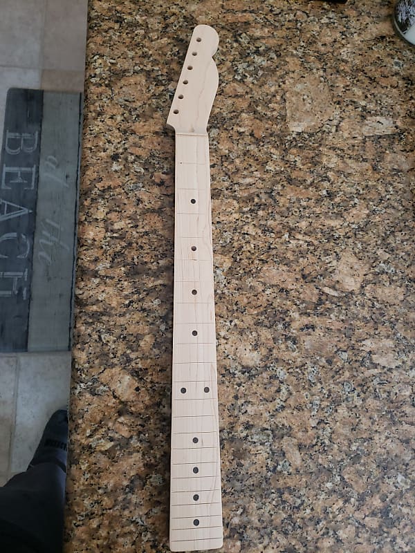 NEW Unfinished Telecaster Style Neck 22 Frets Maple Made in | Reverb