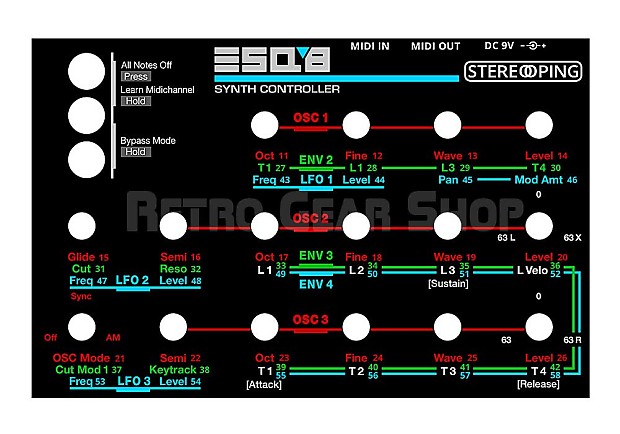 Stereoping CE-1 ESQ8 Midi Controller for Ensoniq ESQ SQ80 | Reverb