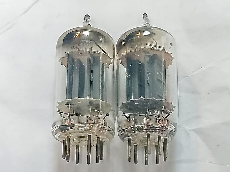 2 X 50s TUNG-SOL long plate slanted square getter 12AX7 ECC83 | Reverb