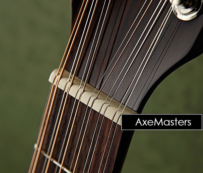 AxeMasters Slotted BRASS Nut for 12 String Guitar - UNIVERSAL | Reverb
