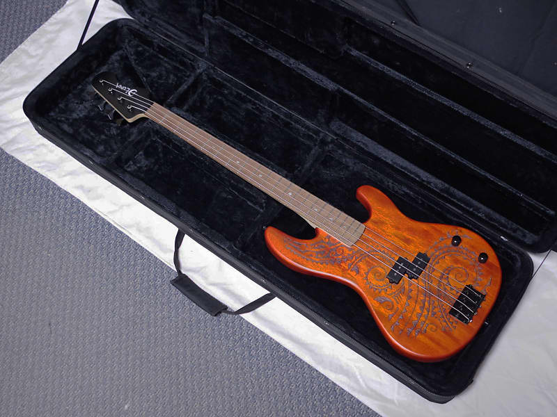 LUNA Tattoo 34" long scale 4-string BASS guitar w/ Case NEW | Reverb