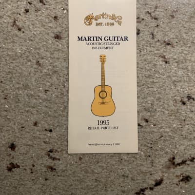 Vintage 1995 Martin Acoustic Stringed Instrument Price Sheet! | Reverb