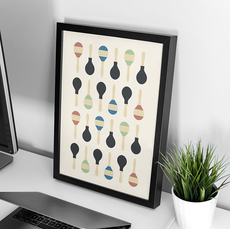 Maraca Print - Fun Shaker Percussion Poster, A4 Size | Reverb UK