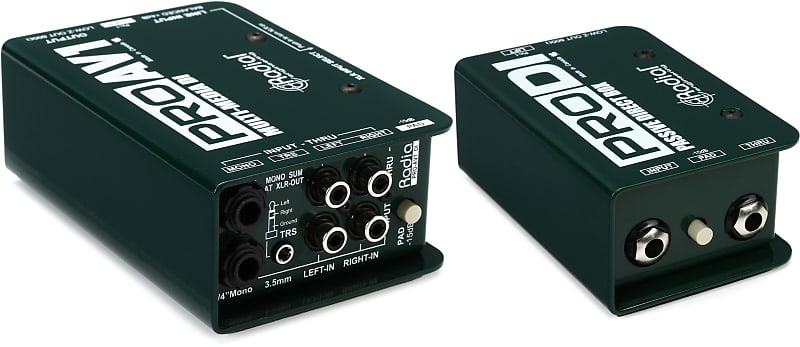 Radial ProAV1 1-channel Passive A/V Direct Box Bundle with | Reverb