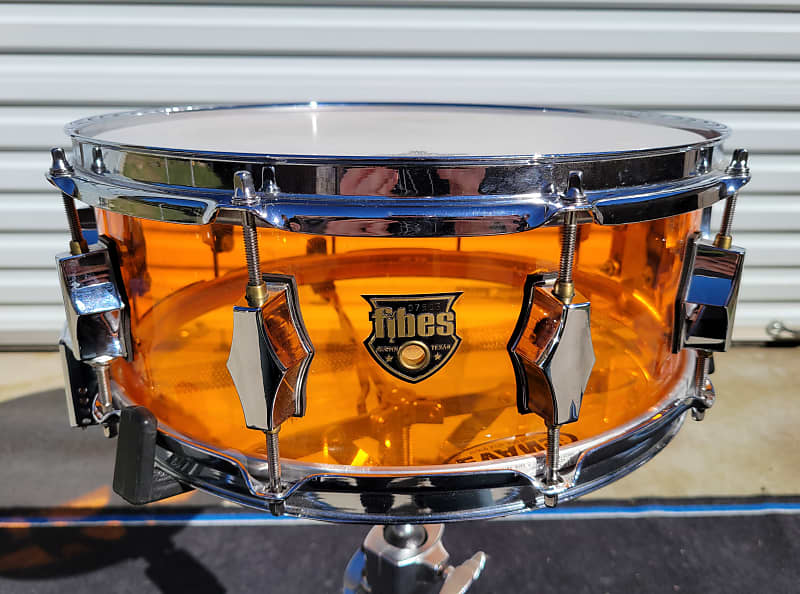 Fibes Austin-Era Amber Crystalite 14x5.5" SFT Acrylic Snare | Reverb