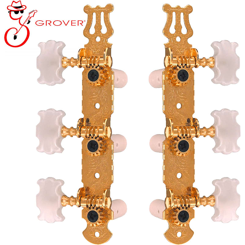 Grover USA Classical Machine Heads Tuners Gold 14:1 Butterfly | Reverb