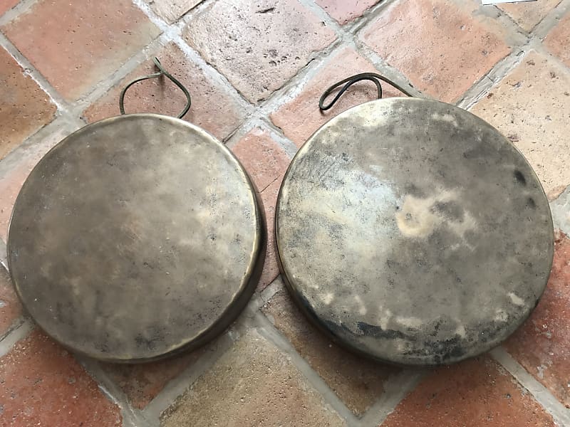 Two Vintage Brass Gongs from Nepal | Reverb
