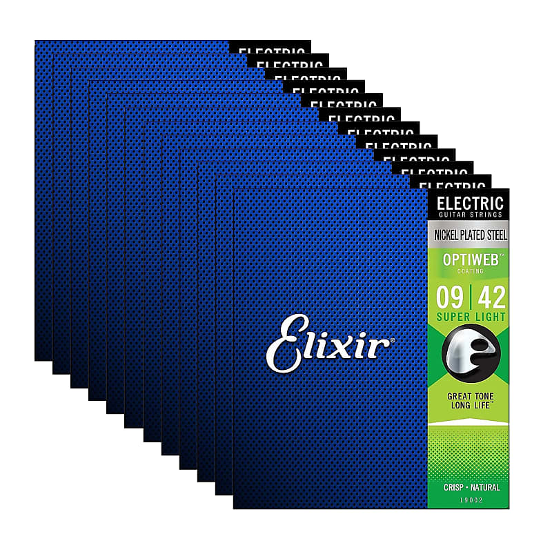 Elixir 19002 Optiweb Electric Guitar Strings Super Light 9-42 | Reverb