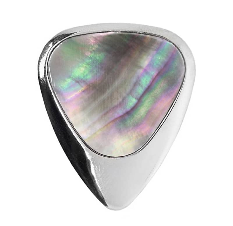 Inlay Tones Titanium & Black Mother of Pearl Guitar Pick | Reverb
