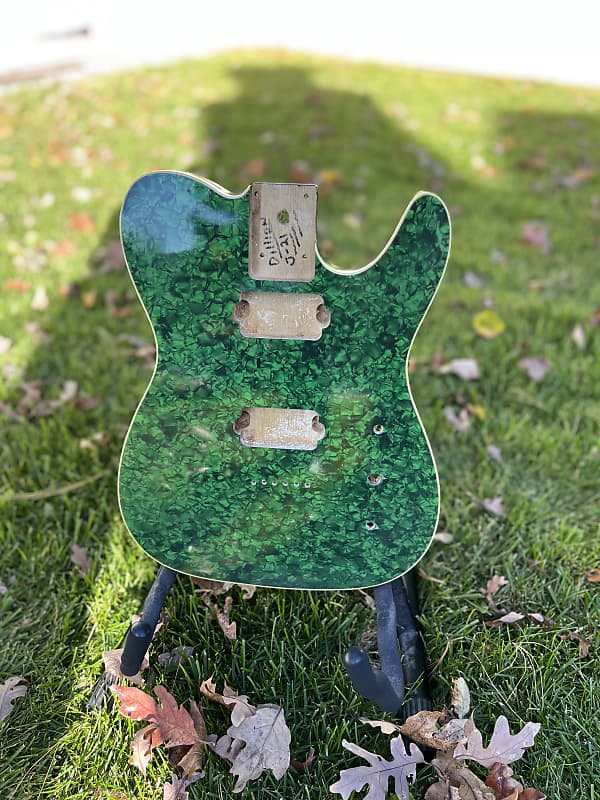 Dillion Telecaster body 2020s - Green stain figured maple | Reverb